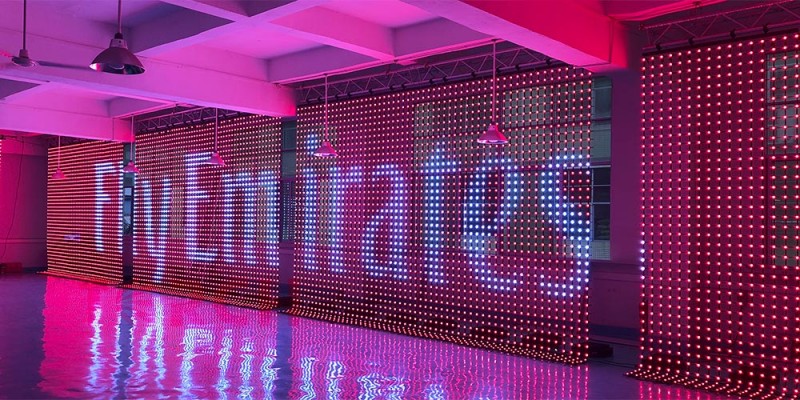 LED Media Facade Lighting | Transparent led curtain outdoor media facade