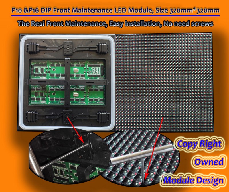 P10 Front Maintenance DIP RGB LED Display Module 320x320 Full Color P10 Front Maintenance DIP RGB LED Display Module 320x320 Full Color